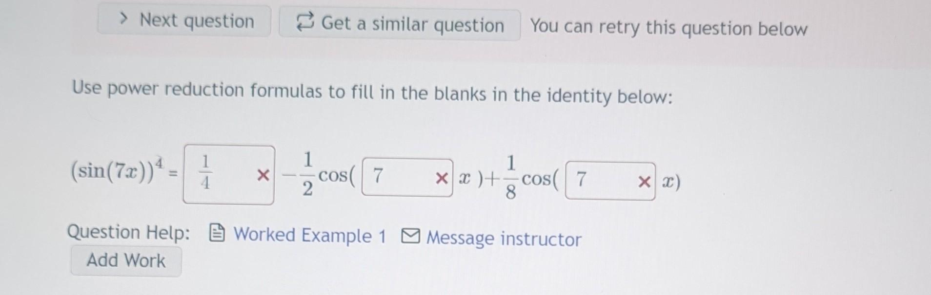 Solved You can retry this question below Use power reduction | Chegg.com