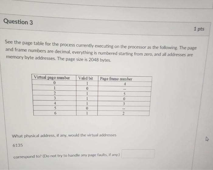 Solved See the page table for the process currently | Chegg.com
