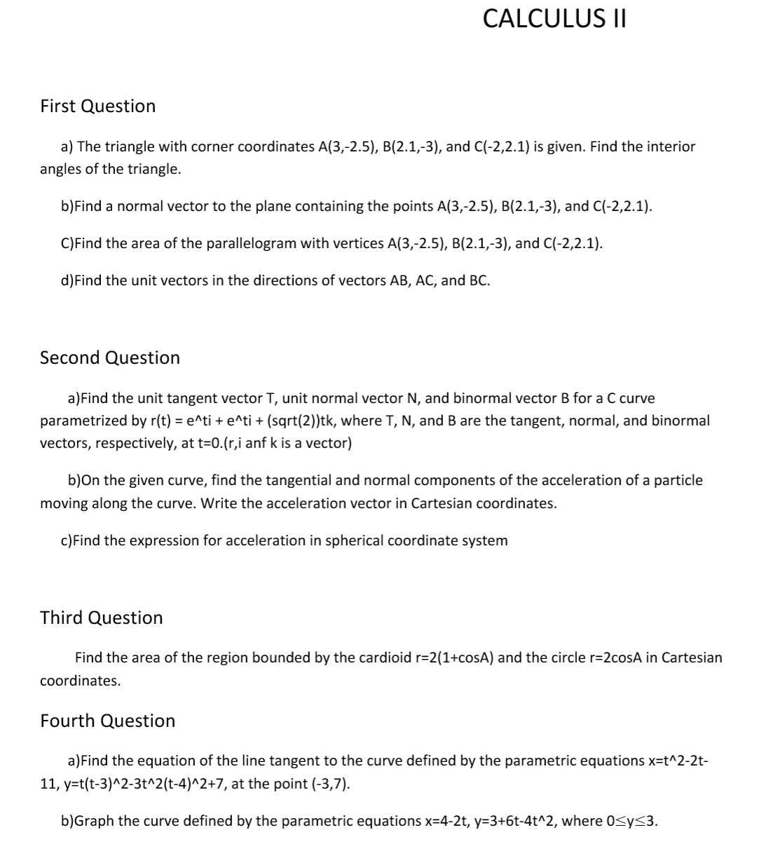 Solved First Question a) The triangle with corner | Chegg.com