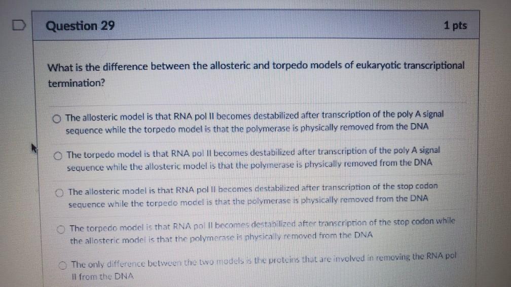 Solved Question 29 1 pts What is the difference between the | Chegg.com