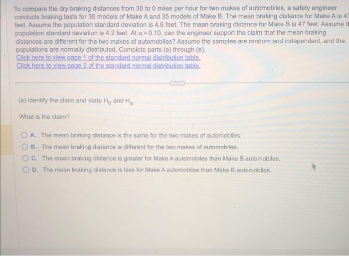 Solved To compare the dry braking distances from 30 to 0 | Chegg.com