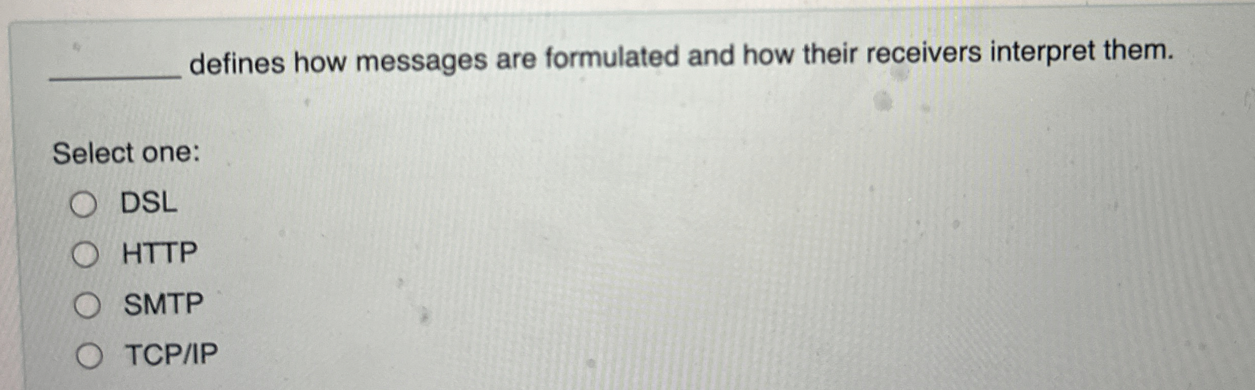 Solved ﻿defines how messages are formulated and how their | Chegg.com
