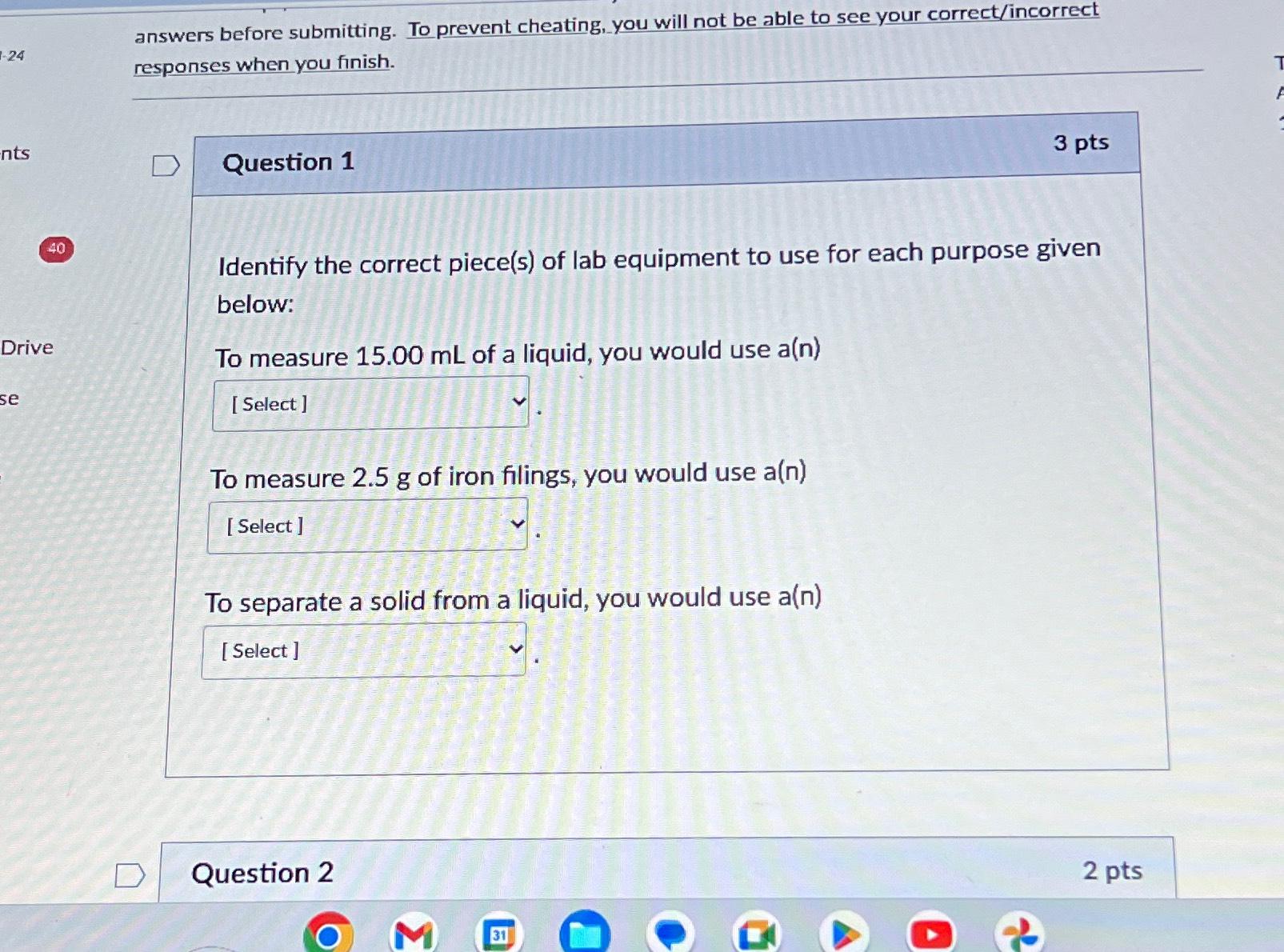 Solved answers before submitting. To prevent cheating, you | Chegg.com