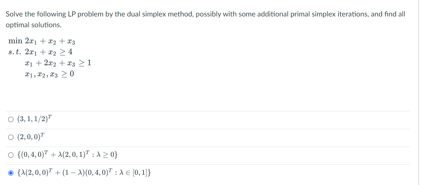 Solved Consider the LP problem:Solve the following LP | Chegg.com