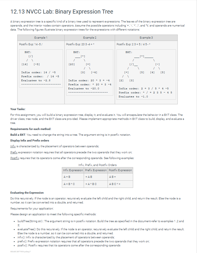 Solved 1213 ﻿nvcc Lab Binary Expression Treea Binary 