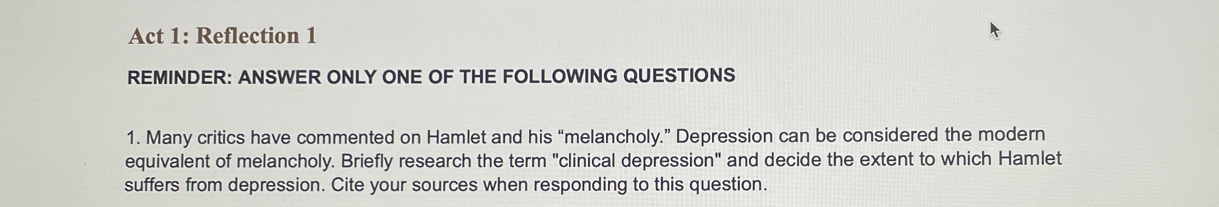 Solved Act 1: Reflection 1REMINDER: ANSWER ONLY ONE OF THE | Chegg.com