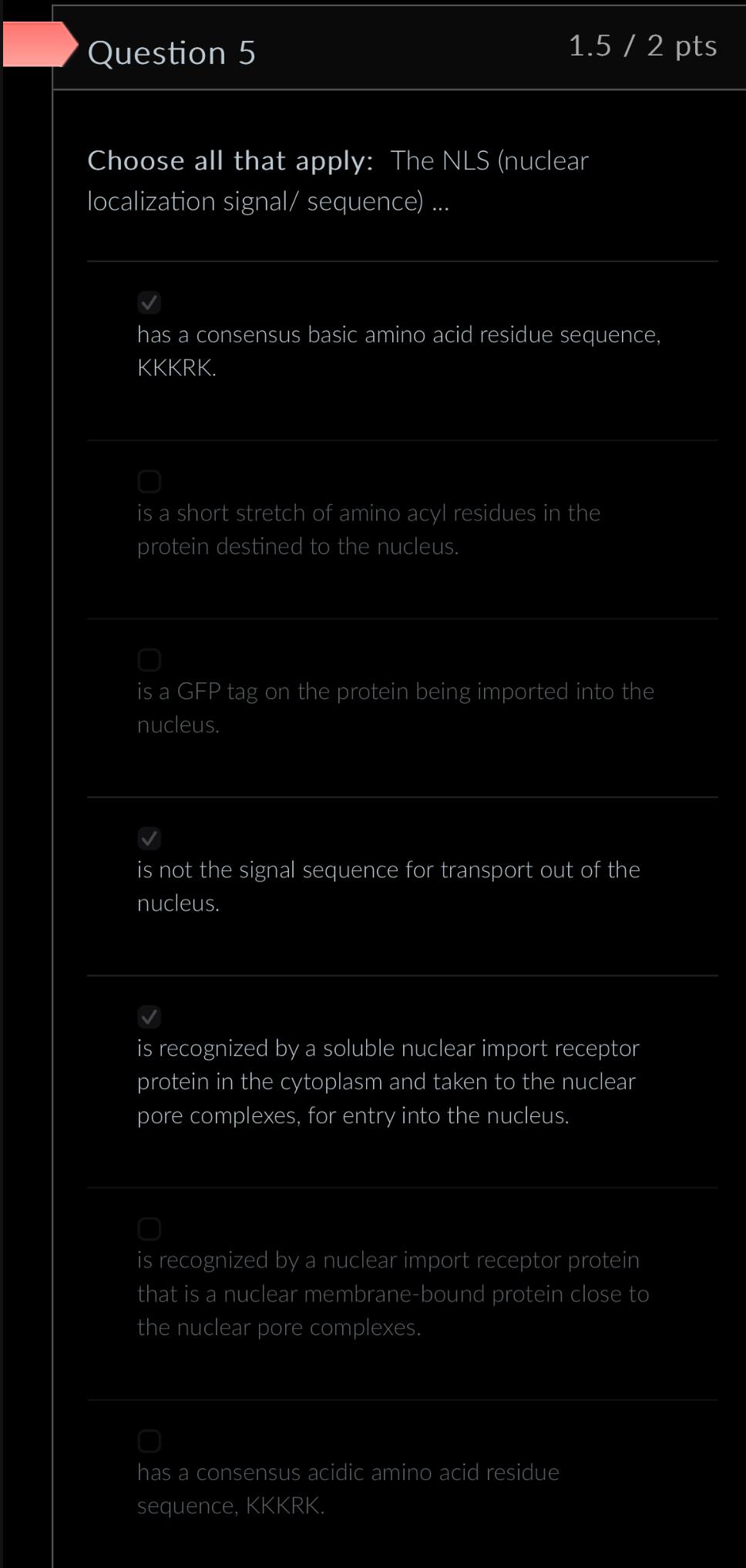 Solved Question 51.5 / 2 ﻿ptsChoose all that apply: The NLS | Chegg.com