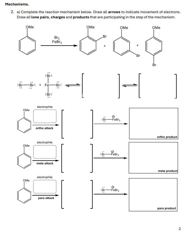 Solved Mechanisms. 2. ﻿a) ﻿Complete the reaction mechanism | Chegg.com