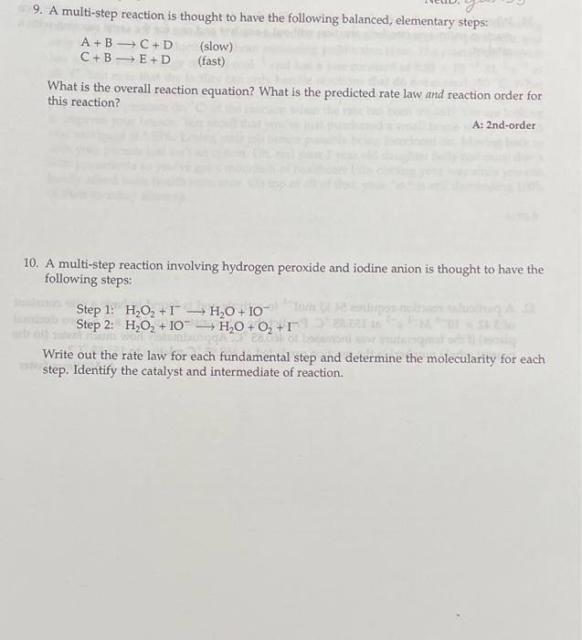 Solved A+B C+DC+B E+D (slow) (fast) What is the overall | Chegg.com