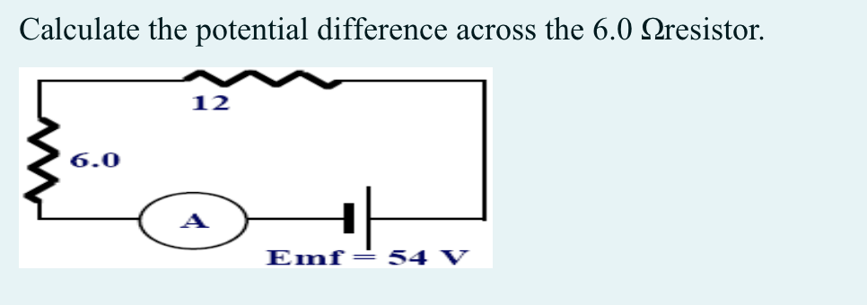 Solved Calculate the potential difference across the 6.0 | Chegg.com