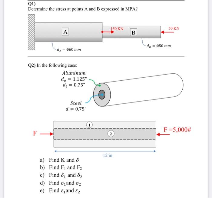Solved Find the solution for Q 1 and Q2 with parts : abc d e | Chegg.com