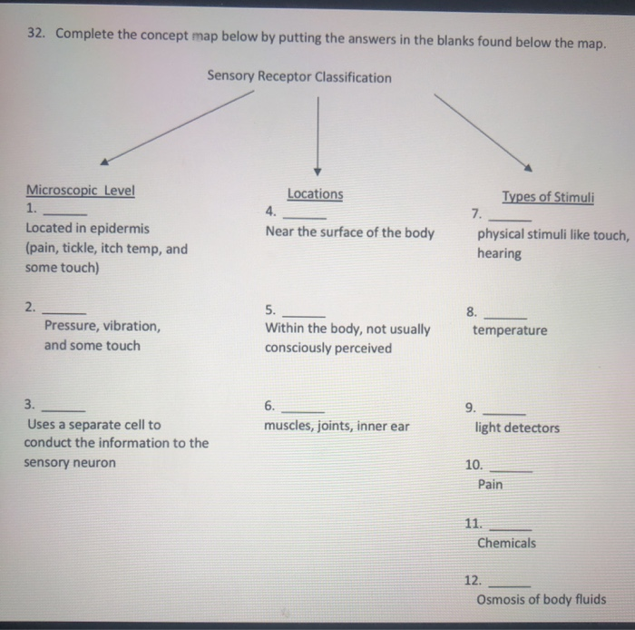 Solved 32. Complete the concept map below by putting the | Chegg.com