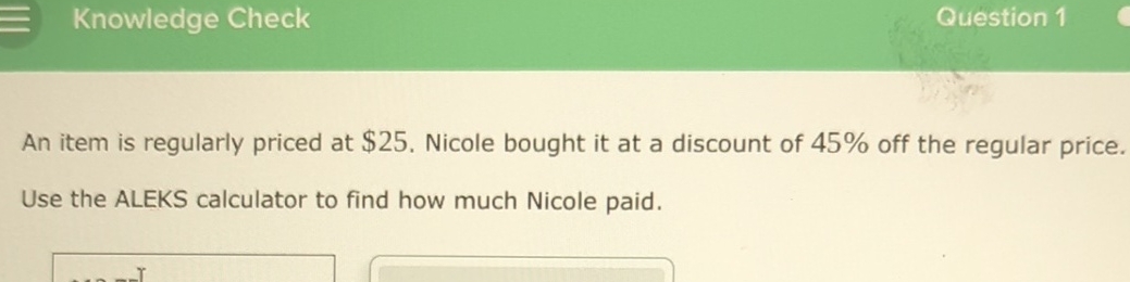 Solved Knowledge CheckQuestion 1An item is regularly priced | Chegg.com