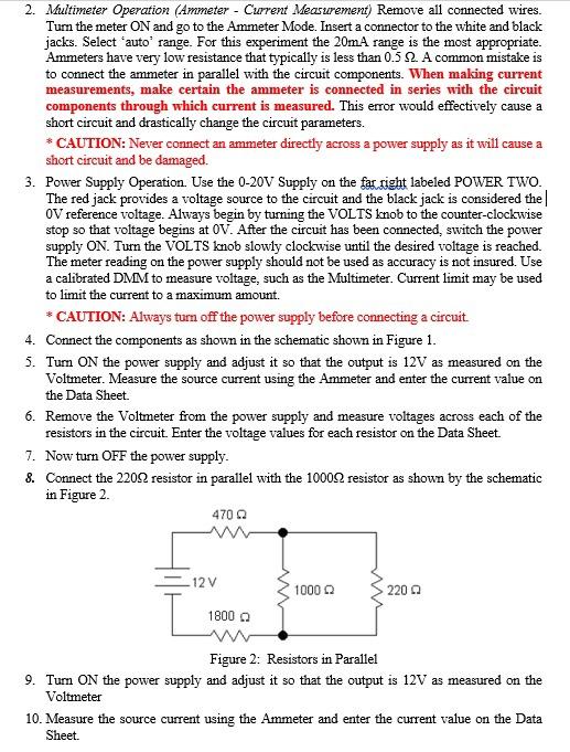 Solved Part B Voltage and Current Merrements Prolab | Chegg.com