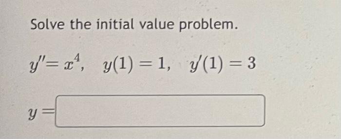 Solved Solve the initial value problem. | Chegg.com