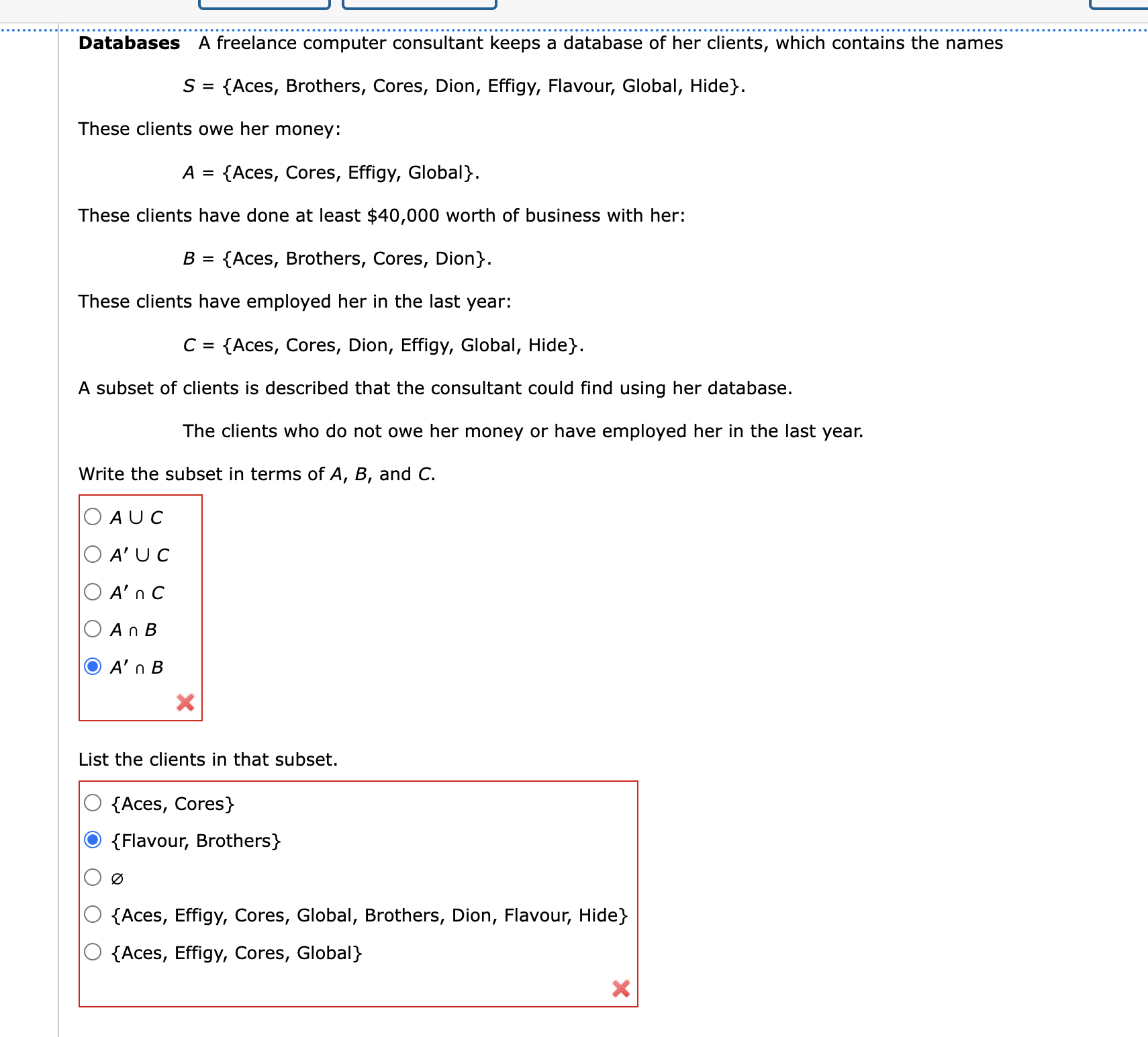 Solved Databases A freelance computer consultant keeps a | Chegg.com