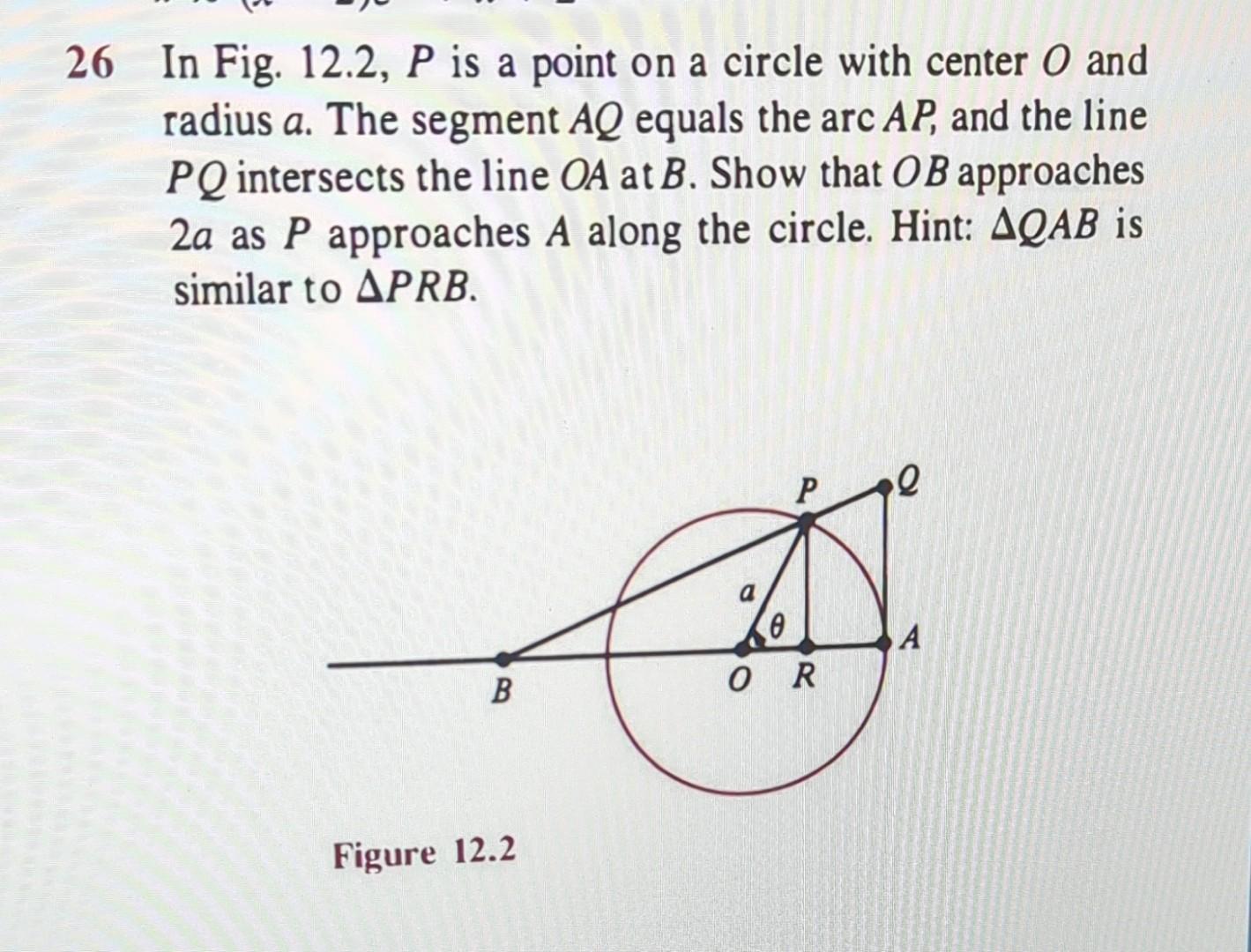 Solved 26 In Fig. 12.2, P is a point on a circle with center | Chegg.com