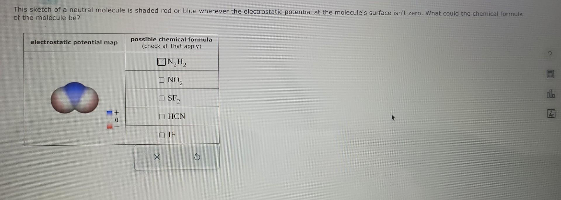 Solved This sketch of a neutral molecule is shaded red or | Chegg.com