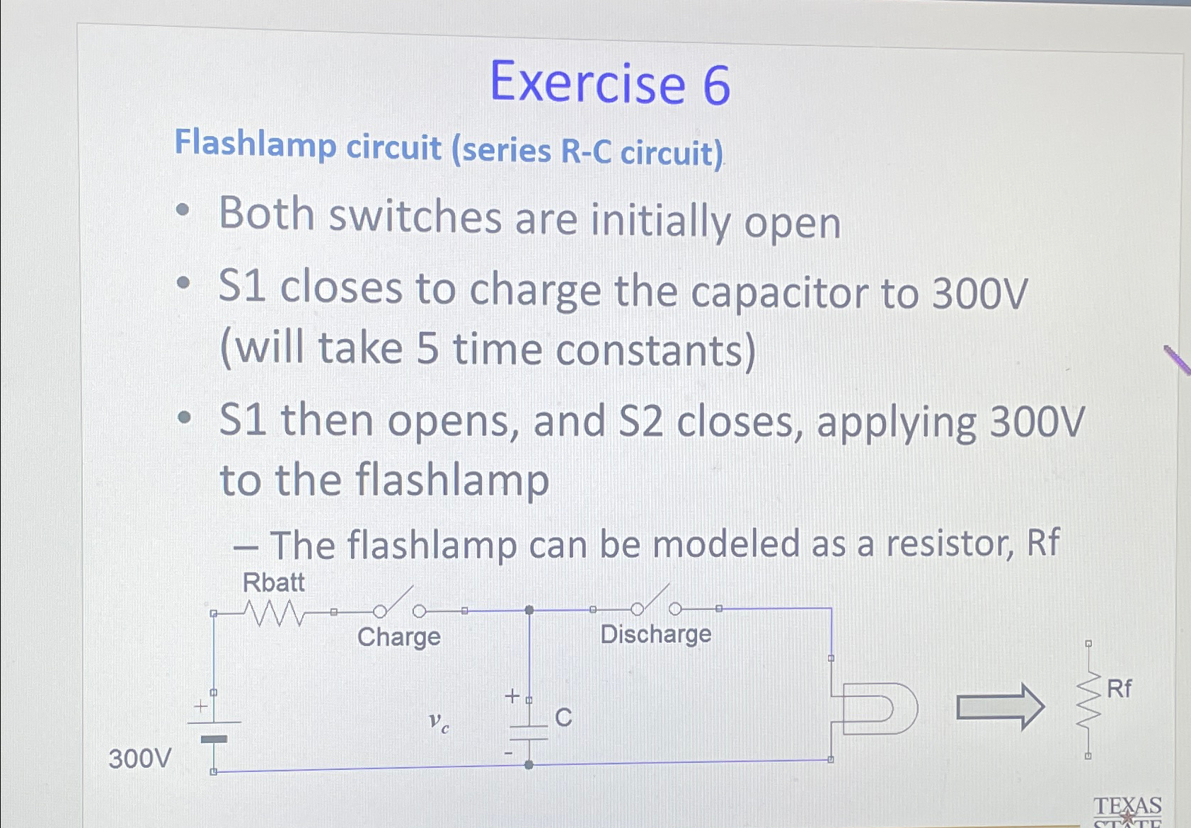 Solved Exercise 6Flashlamp circuit (series R-C circuit)Both | Chegg.com