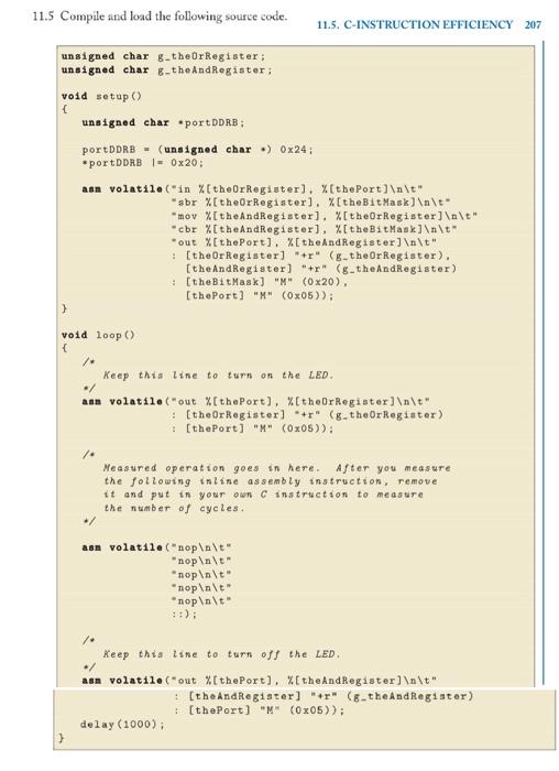5 Compile and load the following source code. 11.5. | Chegg.com