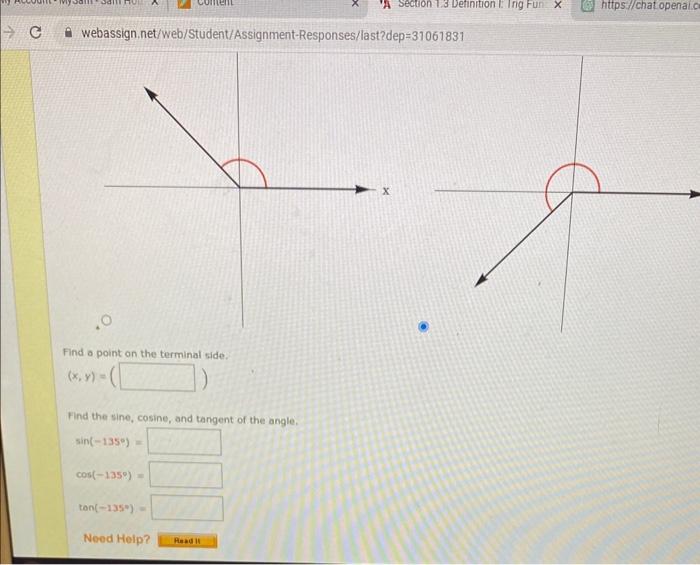Solved In the following diagram, angle θ is in standard | Chegg.com