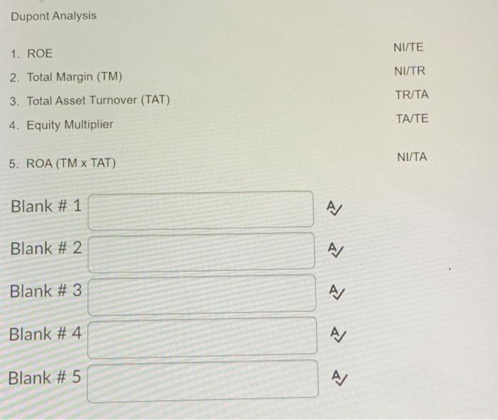 Solved Perform a DuPont Analysis (also include ROA) on the | Chegg.com