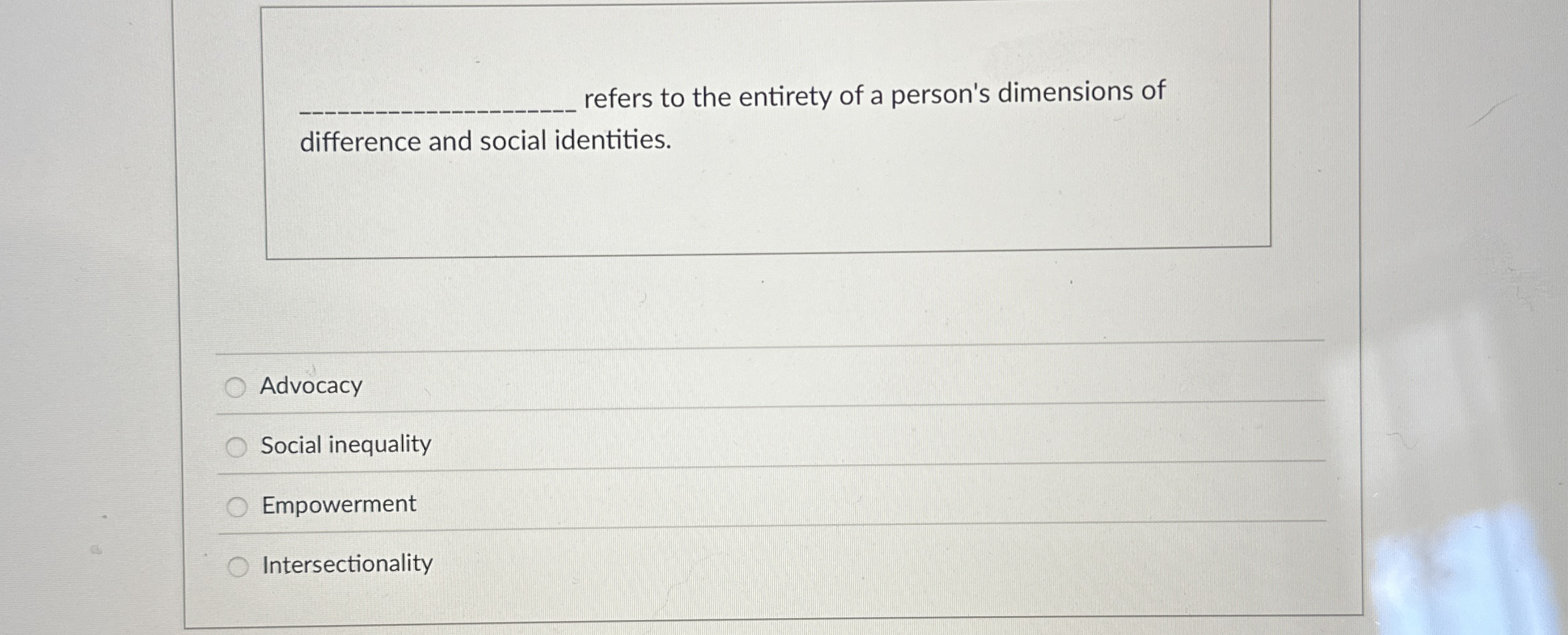 Solved refers to the entirety of a person's dimensions | Chegg.com
