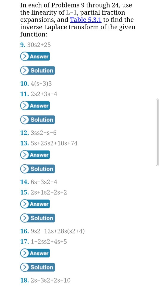 Solved In each of Problems 9 through 24, use the linearity | Chegg.com