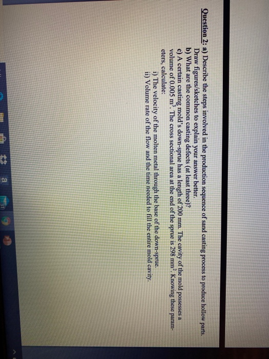 Solved Question 2: a) Describe the steps involved in the | Chegg.com