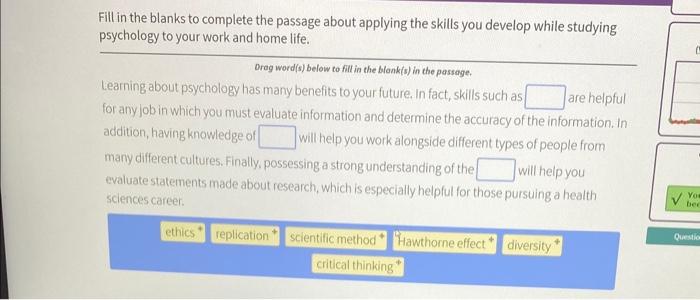 Solved Fill in the blanks to complete the passage about | Chegg.com