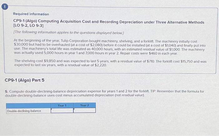 Solved Required information CP9-1 (Algo) Computing | Chegg.com