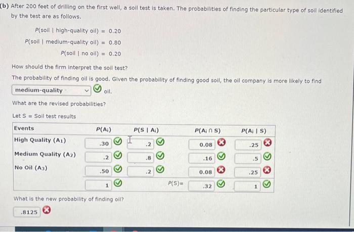 Solved b) After 200 feet of drilling on the first well, a | Chegg.com