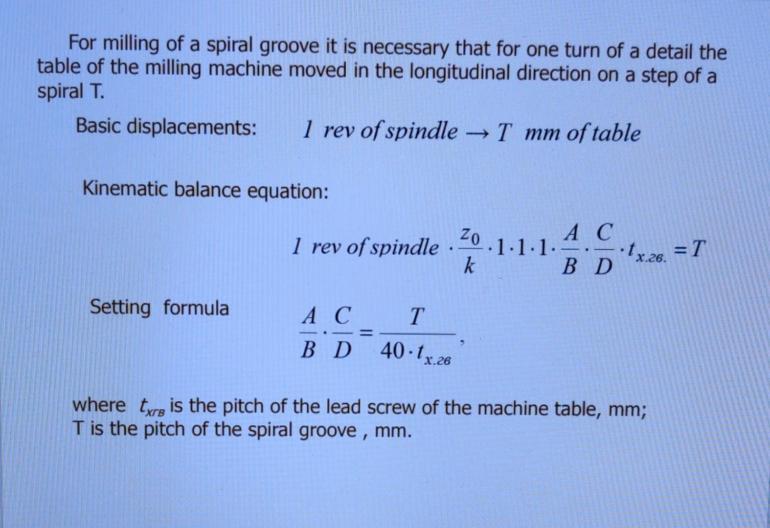Setup Options of Dividing Head In the table 1 the | Chegg.com