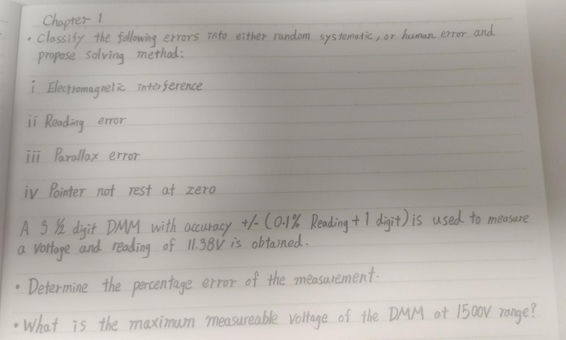 Solved Chapter 1 • classify the following errors into either | Chegg.com