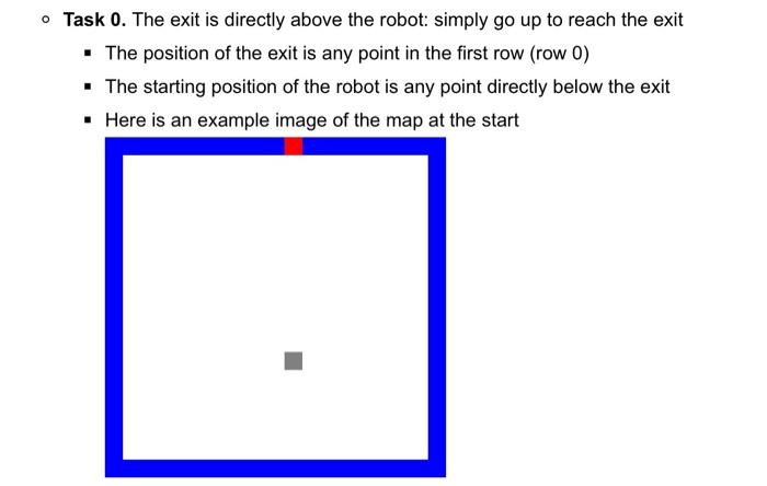 Solved • Task 0. The exit is directly above the robot: | Chegg.com
