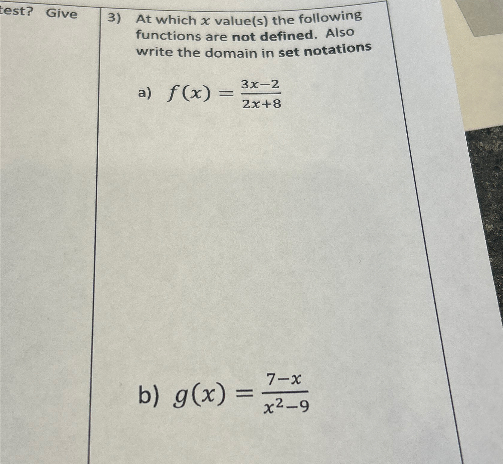 Solved Eest? GiveAt which x ﻿value(s) ﻿the following | Chegg.com
