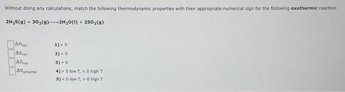 Solved Without doing any calculations, match the following | Chegg.com