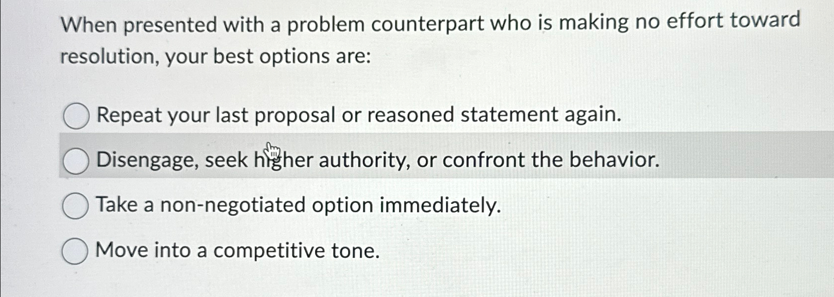 Solved When presented with a problem counterpart who is | Chegg.com