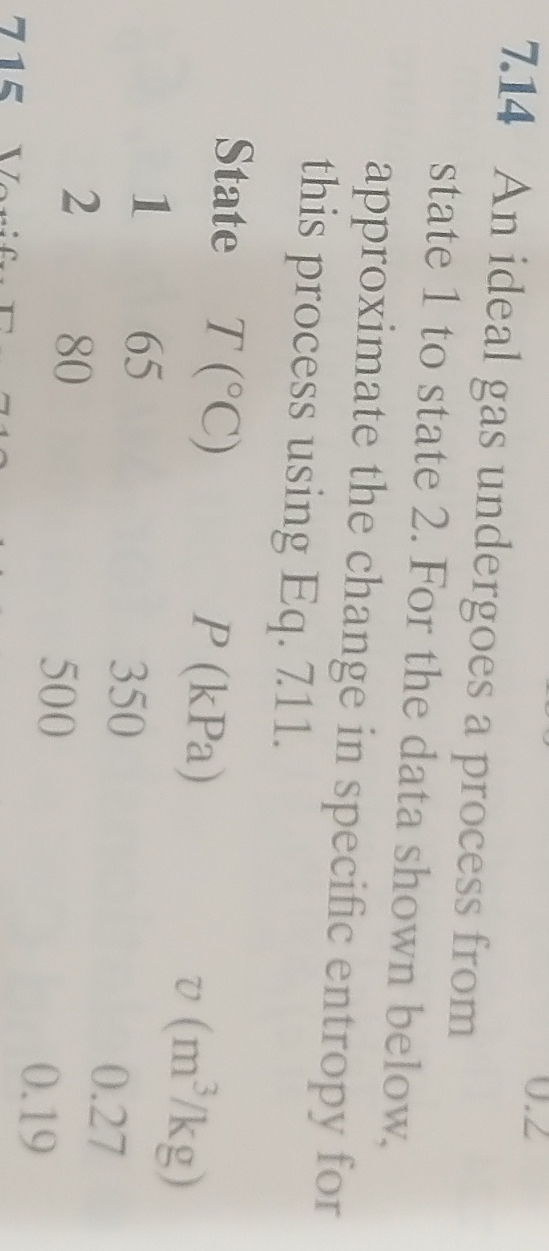 Solved 7.14 ﻿An ideal gas undergoes a process from state 1 | Chegg.com