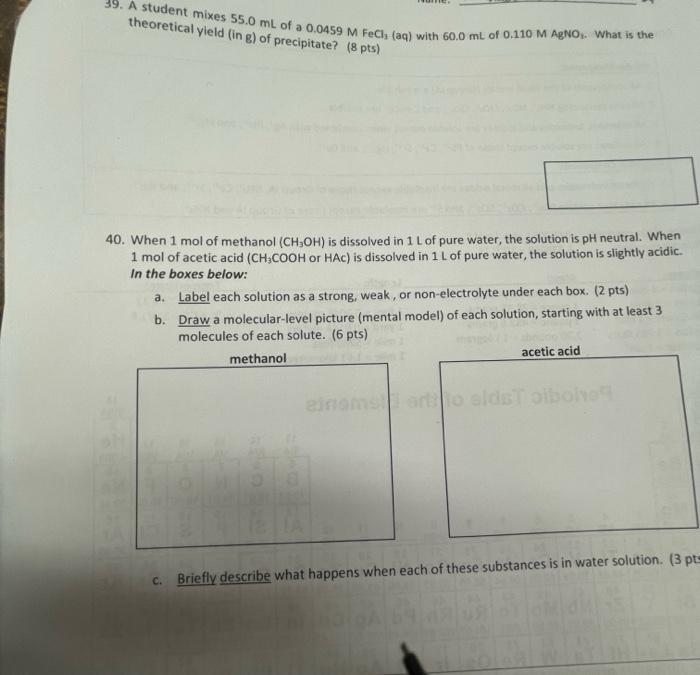 Solved 19. A student mixes 55.0 mL of a 0.0459MFeCl3(aq) | Chegg.com