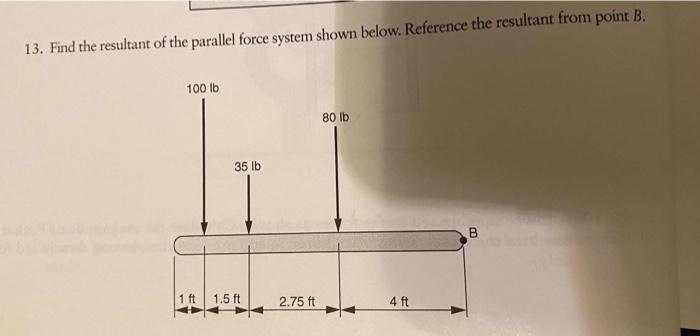 Solved 13. Find the resultant of the parallel force system | Chegg.com