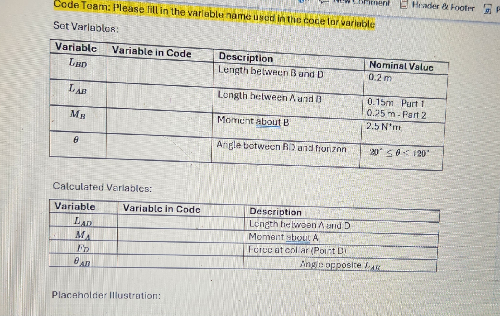 Code Team: Please fill in the variable name used in | Chegg.com