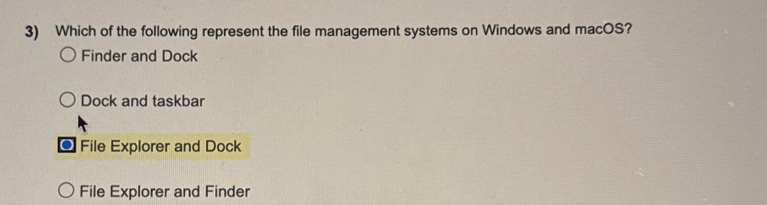 Solved Which of the following represent the file management | Chegg.com