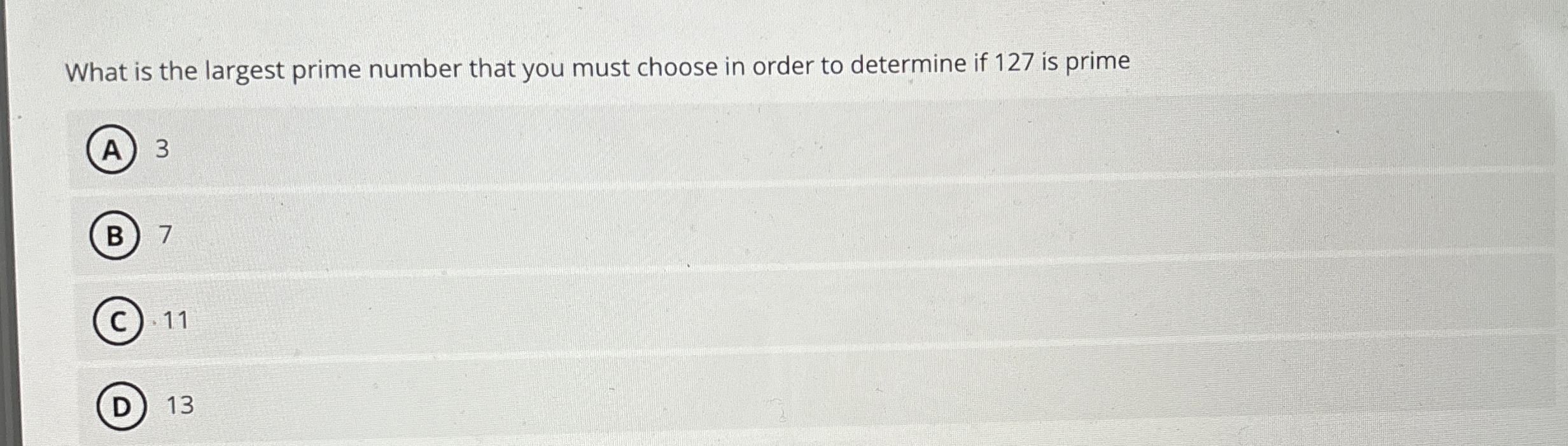 Solved What is the largest prime number that you must choose | Chegg.com