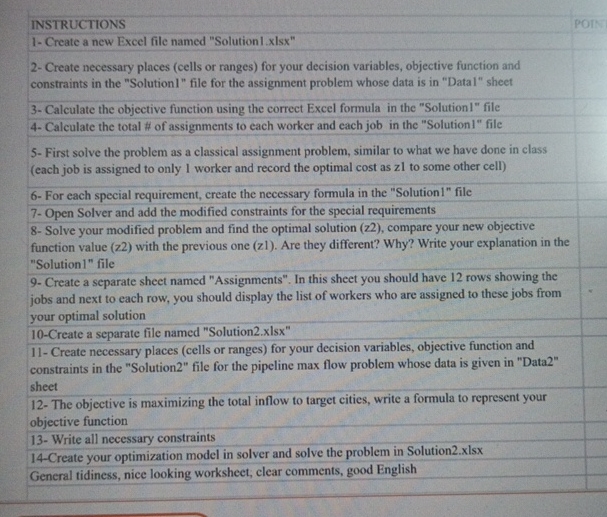 Solved Instructionscreate A New Excel File Named Solution I 1390