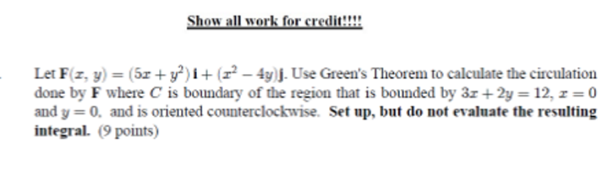 Solved Show all work for credit!:.".Let | Chegg.com