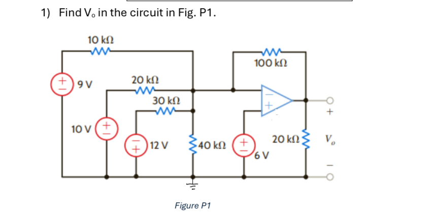Solved Find Vo ﻿in the circuit in Fig. P1. | Chegg.com