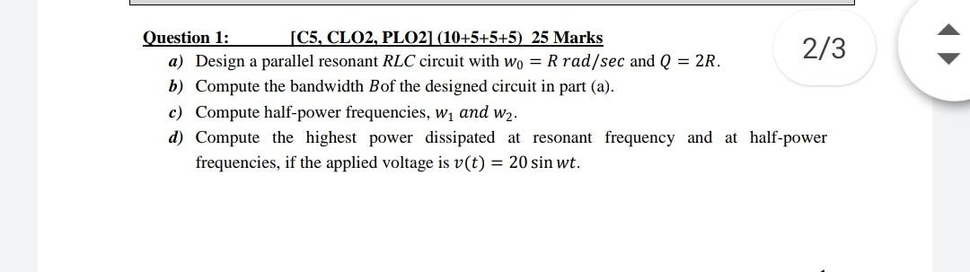 Solved Question 1: [C5, CLO2, PLO2] (10+5+5+5) 25 Marks 2/3 | Chegg.com