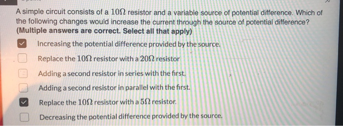 Solved A simple circuit consists of a 1012 resistor and a | Chegg.com