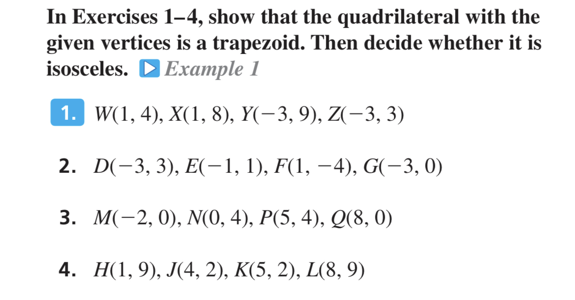 Solved In Exercises 1-4, ﻿show that the quadrilateral with | Chegg.com